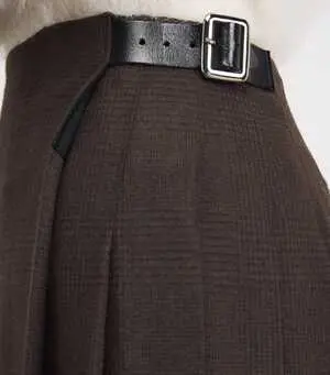 Johnstons Of Elgin X Le Kilt Wool-cashmere Midi Skirt