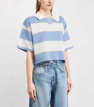 Claudie Pierlot Striped Polo Sweater