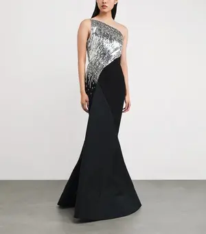 Safiyaa Crepe Embellished Tia Gown