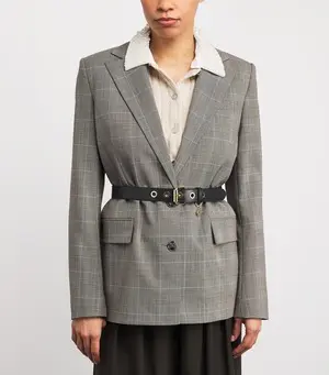 Maje Leather Belt With Chain Detail