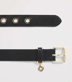 Maje Leather Belt With Chain Detail