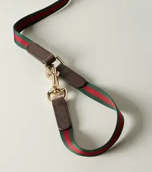 Gucci Web Stripe Dog Leash