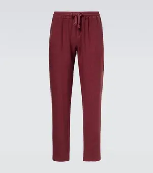 Fedeli Linen Tape Trousers - Red