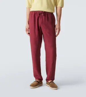 Fedeli Linen Tape Trousers - Red
