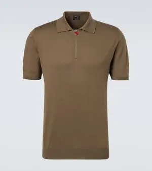 Kiton Cotton Half-zip Polo Shirt - Green