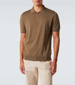Kiton Cotton Half-zip Polo Shirt - Green