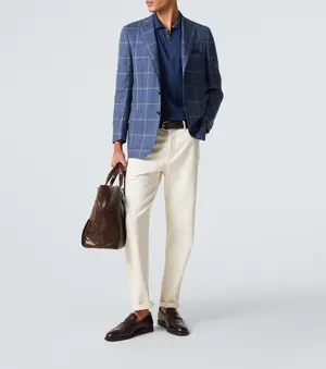 Kiton Cotton Half-zip Polo Shirt - Blue