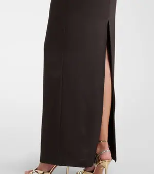 Alex Perry Draped Satin Crepe Bustier Gown