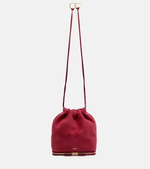 Alaïa Le Pochon Suede Bucket Bag - Red