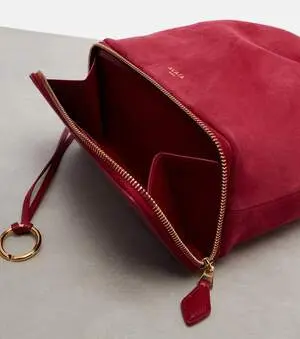 Alaïa Le Pochon Suede Bucket Bag - Red