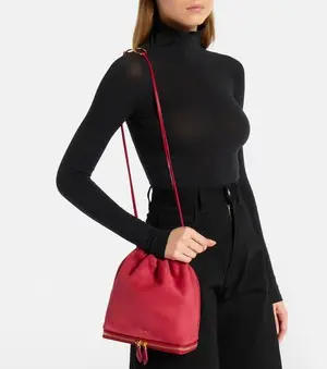 Alaïa Le Pochon Suede Bucket Bag - Red