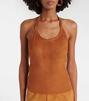 Stouls Suede Halterneck Minidress