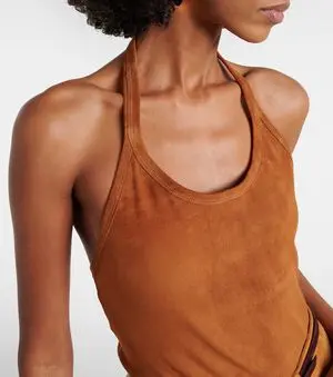 Stouls Suede Halterneck Minidress