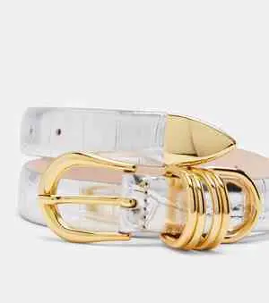 DEHANCHE Hollyhock Croc-effect Leather Belt - Silver