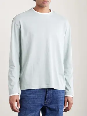 LARDINI Cotton-jersey T-shirt - Green