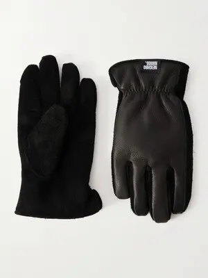 NEIGHBORHOOD Full-grain Leather Gloves - Black