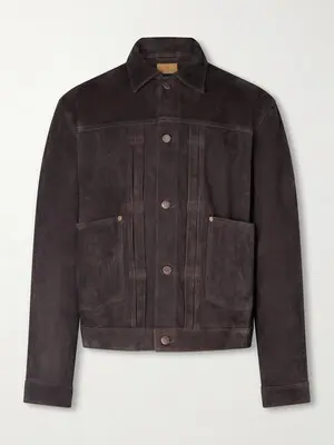 Nudie Jeans Dante Ii Suede Trucker Jacket - Brown