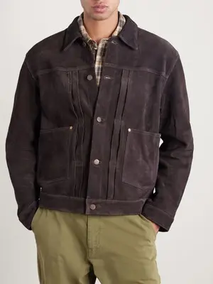 Nudie Jeans Dante Ii Suede Trucker Jacket - Brown