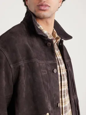 Nudie Jeans Dante Ii Suede Trucker Jacket - Brown