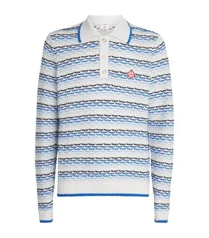 Casablanca Cotton Tuck-stitch Polo Shirt