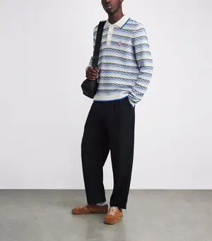 Casablanca Cotton Tuck-stitch Polo Shirt