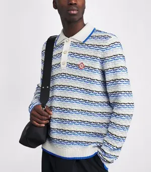Casablanca Cotton Tuck-stitch Polo Shirt
