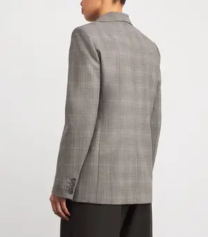 Maje Wool-blend Checked Blazer - Black