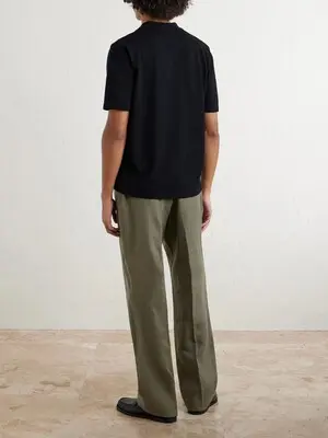A.p.c. Logo-intarsia Cotton Polo Shirt - Black