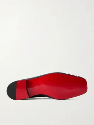 CHRISTIAN LOUBOUTIN Mocallista Embellished Leather Loafers - Black