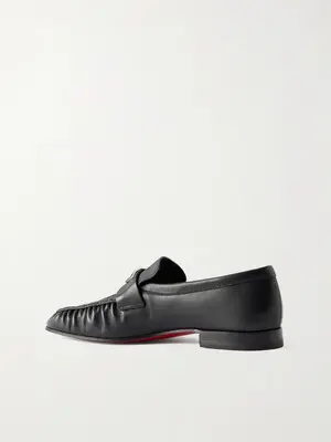 CHRISTIAN LOUBOUTIN Mocallista Embellished Leather Loafers - Black