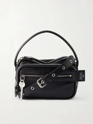 Acne Studios Textured-leather Messenger Bag With Embellishments - Black