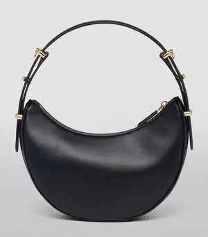 Prada Leather Arqué Shoulder Bag - Black