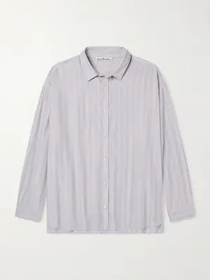 Acne Studios Striped Lyocell Shirt - Gray