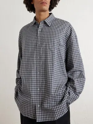 Acne Studios Checked Organic Cotton-flannel Shirt - Black