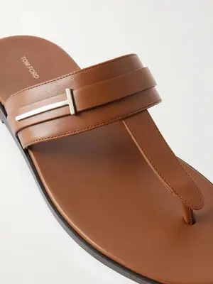 TOM FORD Brighton Leather Sandals - Brown