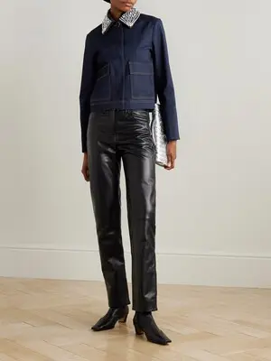 Veronica Beard Barrington Crystal-embellished Denim Jacket - Blue
