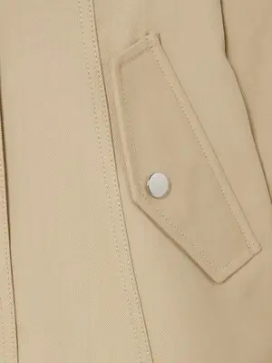 Veronica Beard Talla Leather-trimmed Cotton Jacket - Neutrals