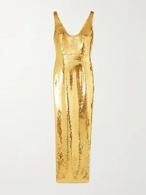 THE NEW ARRIVALS ILKYAZ OZEL Manu Sequin-embellished Gown