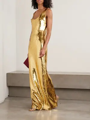 THE NEW ARRIVALS ILKYAZ OZEL Manu Sequin-embellished Gown