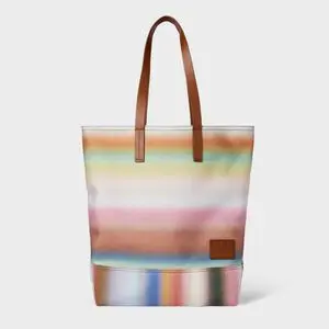 Paul Smith Smith Stripe Recycled-cotton Tote Bag - Multicolour