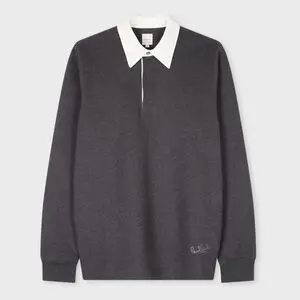 Paul Smith Contrast Collar Marl Sweatshirt - Grey