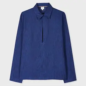 Paul Smith Indigo Linen Popover Shirt