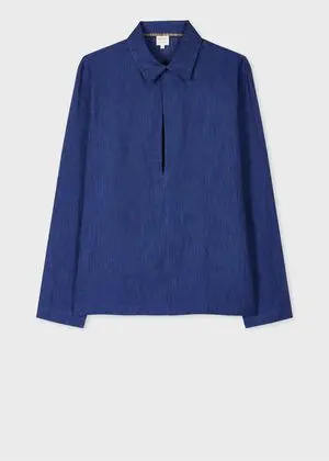Paul Smith Indigo Linen Popover Shirt