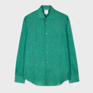 Paul Smith Slim-fit Green Linen Shirt