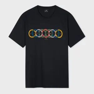 Paul Smith Dark Navy 'overlapping Circles' Print T-shirt