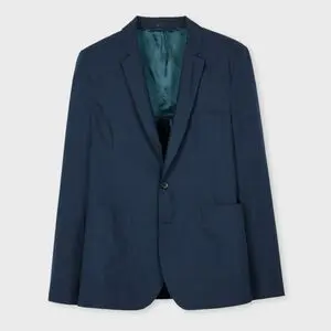 Paul Smith Navy Cotton-blend Two Button Blazer