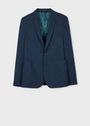 Paul Smith Navy Cotton-blend Two Button Blazer