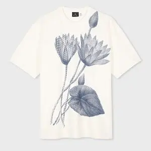 Paul Smith Ecru 'half Tone Floral' Print T-shirt - White