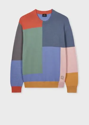 Paul Smith Colour-block Textured-cotton Sweater
