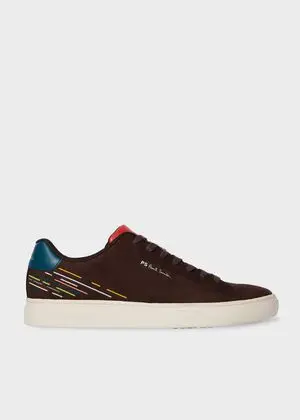 Paul Smith PS Paul Smith Nubuck 'Rex' Embroidery Trainers - Brown